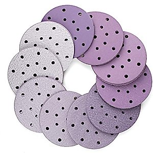 LotFancy Sanding Discs, 6 Inch 17 Hole, 100PCS 40 60 80 120 180 220 240 320 400 800 Grit Assorted Professional Sandpaper, Hook and Loop Random Orbital Sander Round Sand Paper