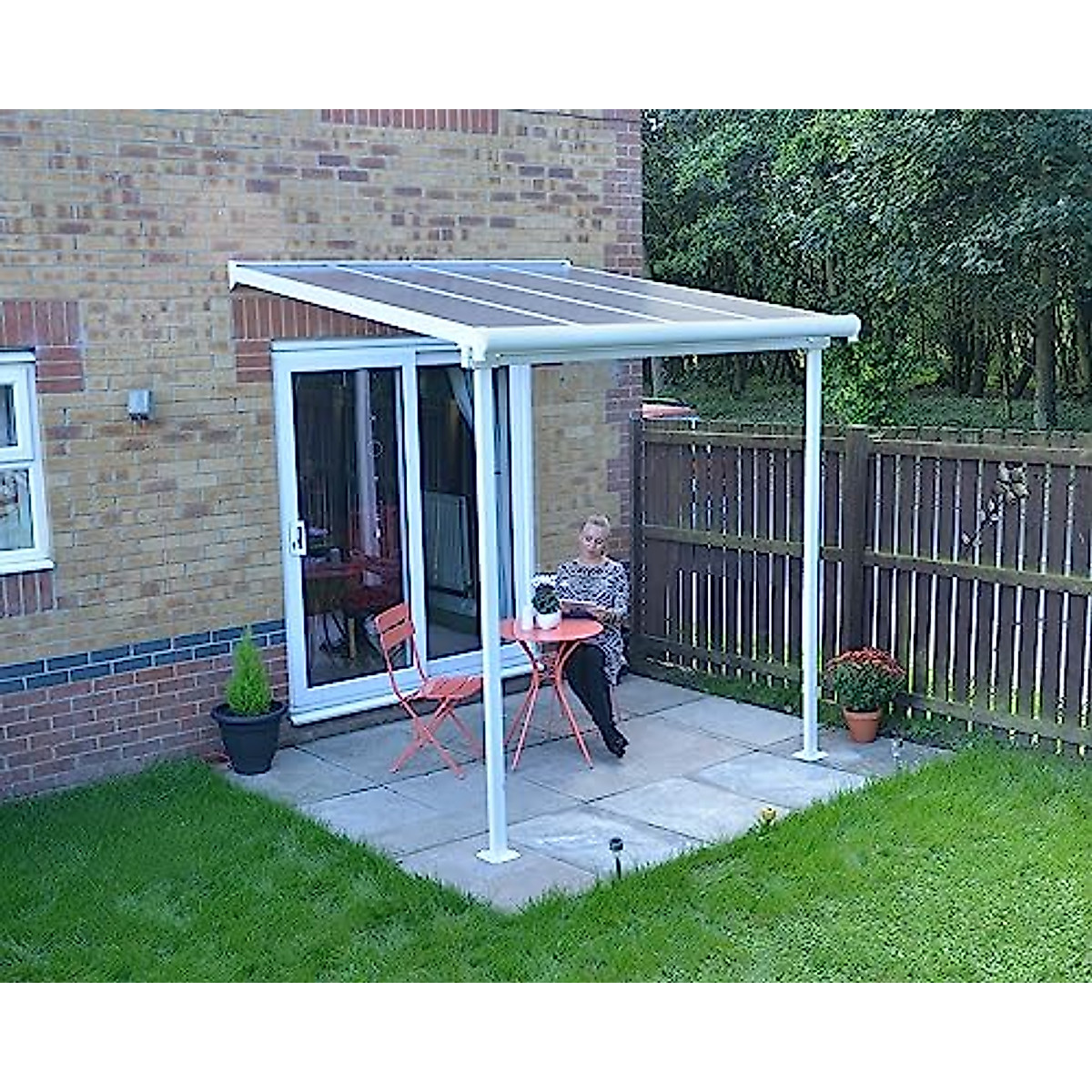 Palram - Canopia Sierra 8' x 8' Patio/Door Cover - White