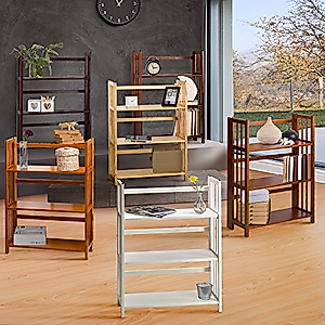 Casual Home 3-Shelf Folding Stackable Bookcase (27.5" Wide)-Natural