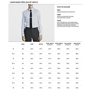 Calvin Klein Men's Dress Shirt Slim Fit Non Iron Herringbone, Black, 14.5" Neck 32"-33" Sleeve (Small)