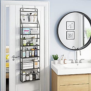 Fixwal 6-Shelf Over Door Hanging Pantry Organizer Storage with Clear PVC Pockets Nursery Closet 3 Small for Bedroom Baby Kids Cosmetics Toys and Sundries