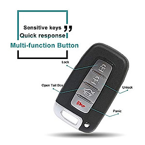 SELEAD Keyless Entry Remote Control Car Key Fob Keyless Entry Remote fit for Hyundai for Kia Azera Equus Genesis Sonata 2011-2015 Antitheft Keyless Entry Systems PCF7952 4 Buttons 1pc US Stock