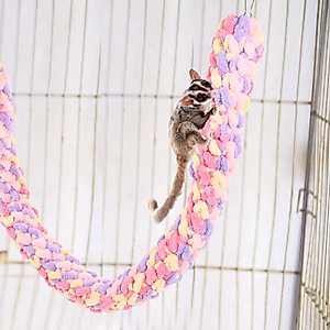 Ipetboom Sugar Glider Climbing Rope Sugar Glider Swing Toy Sugar Glider Toys Guinea Pig Toys Hanging Guinea Pig Toy Parrot Swings Toys Ferret Toys Pet Swing Braided Rope Cotton Rope Bite