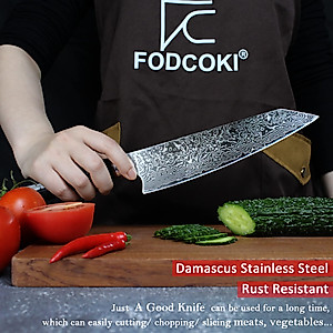 Receive Both-8" Damascus Gyuto Knife and 8" Damascus Kitchen Knife
