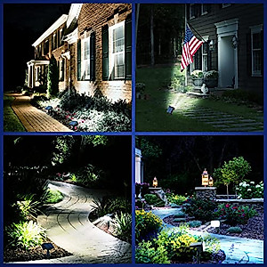 NYMPHY Solar Lights Outdoor Waterproof IP68, 56 LED 3 Lighting Modes Solar Powered Garden Yard Spot Lights for Outdoor Landscape Decoration- 4 Pack (Cool White)