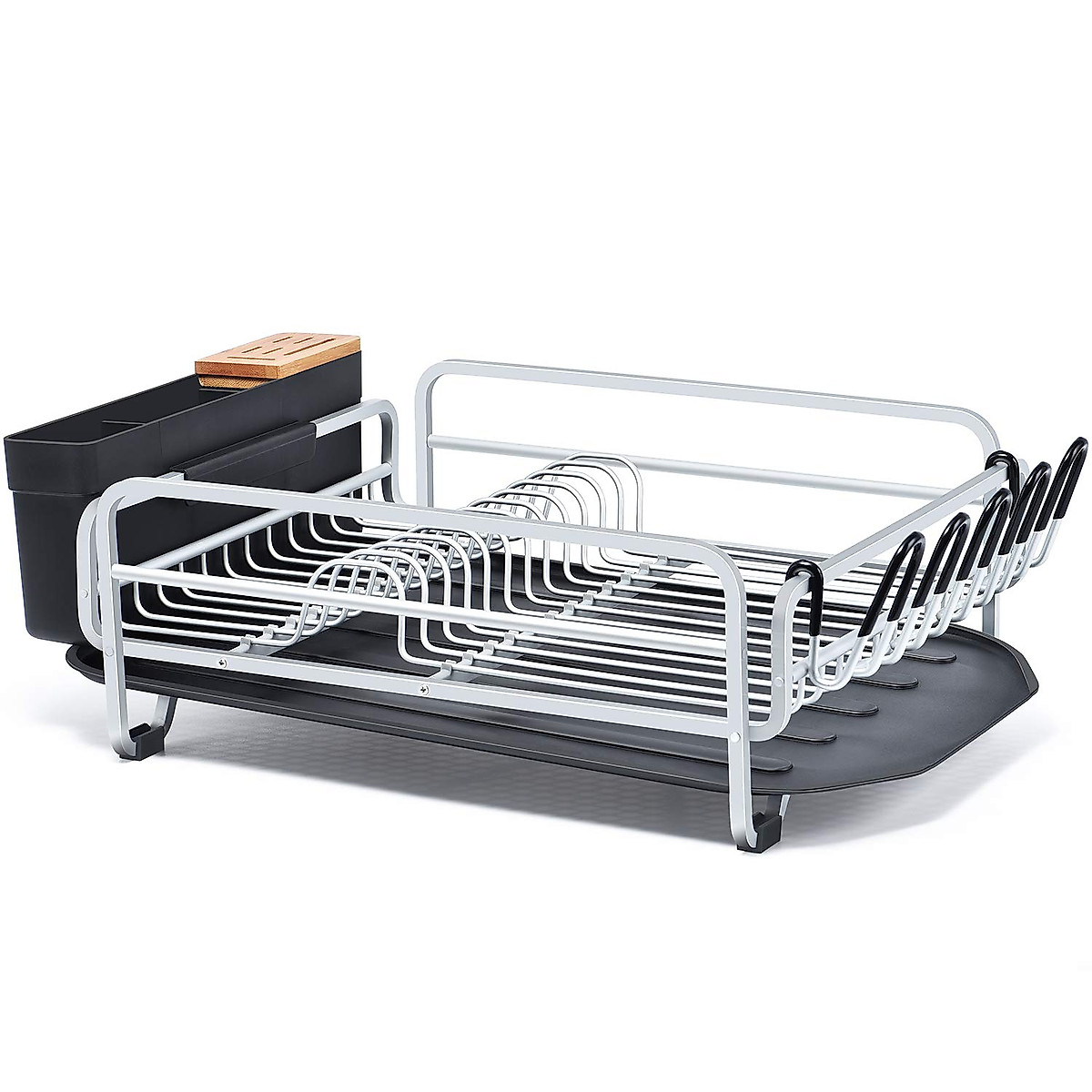 Kingrack Aluminum Dish Drying Rack,Large Dish Rack and Drain Board Set,Kitchen Dish Rack