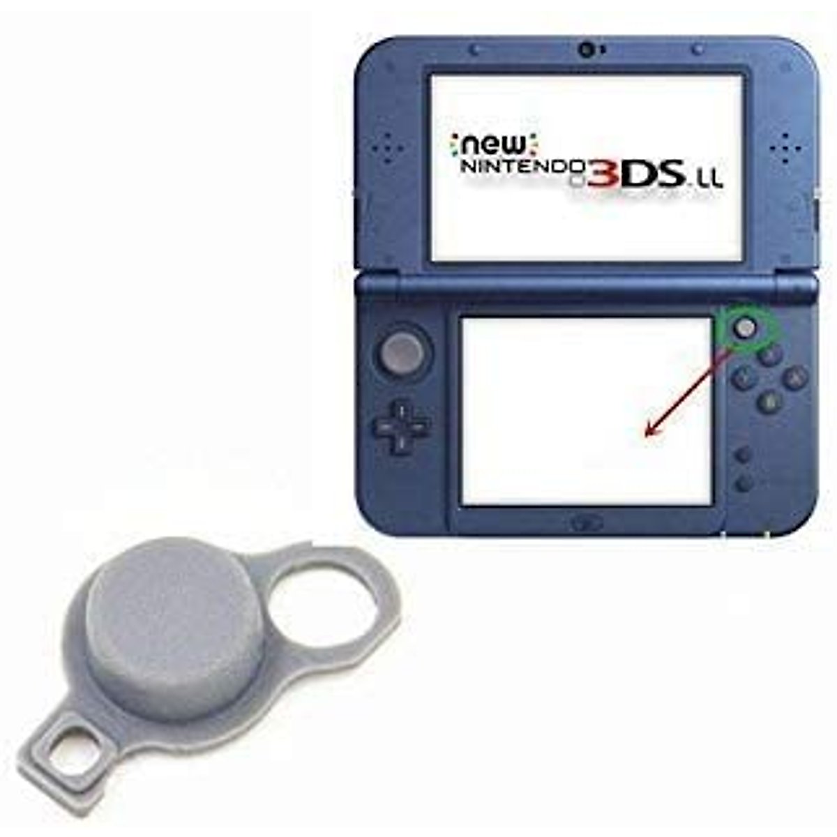 2PCS C-Stick C Key Cap Analog C Joystick Stick Cap for Nintendo New 3DS / New 3DS XL LL (Gray)