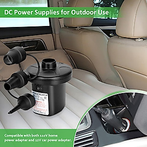 Electric Air Pump, AGPtEK Portable Quick-Fill Air Pump with 3 Nozzles, 110V AC/12V DC, Perfect Inflator/Deflator Pumps for Outdoor Camping, Inflatable Cushions, Air Mattress Beds, Boats, Swimming Ring