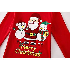 Akyzic Little Boys Girls Merry Christmas Pajamas Sets for Baby Boys Santa Claus Snowman Sleepwear Kids Toddler Boys Long Sleeve Winter PJS Clothes snowman1-6562-4T