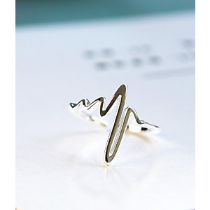 Helen de Lete Innovative Heart Beat Sterling Silver Open Ring