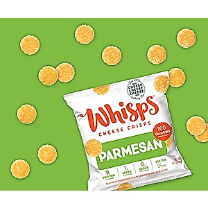 Whisps Cheese Crisps - Parmesan & Cheddar Cheese Snacks, Keto Snacks, 6-9g of Protein Per Bag, Low Carb, Gluten & Sugar Free, Great Tasting Healthy Snack, All Natural Cheese Crisps - Variety, .63 Oz (Pack of 12)