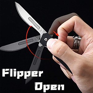 edcfans EDC Folding Scalpel Knife: G10 Handle, EDC Pocket Utility Knife with 10 Replaceable Scalpel Blades.