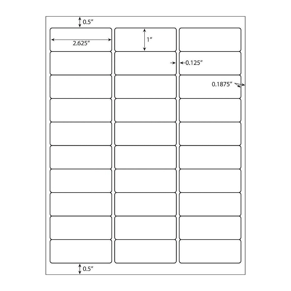 1" X 2-5/8" Address Labels 30 Per Sheet Sticker Paper for Laser and Inkjet Printers, 8.5"×11" White- 3000 Labels