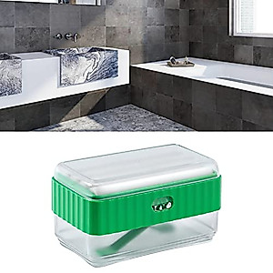 Soap Box, Decorative Soap Tray Lathering Storage for Hotel (Green)