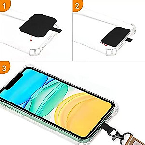 Phone Lanyard (3-Piece Set), Cell Phone Lanyard with Adjustable Detachable Neckstrap and Phone Tether，Fits Most Cell Phones.（M）