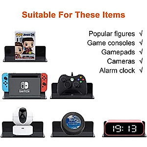 DIGHEIGG Acrylic Floating Shelves, Small Wall Shelves Display Shelf for Wall Decor Storage Organizer, for Bathroom Kitchen Home, 2 Pack, Black