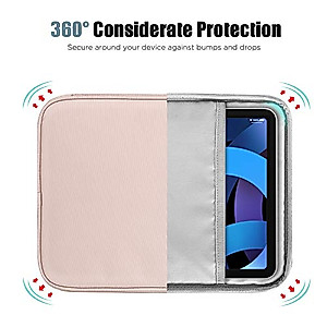 TiMOVO 9-11" Tablet Sleeve for iPad 10th Gen. 10.9", iPad 9th/8th/7th Gen. 10.2", iPad Air 11/Air 5th/4th Gen. 10.9",Galaxy Tab A9+/A9 Plus 11", Protective Bag with Pocket, Pink