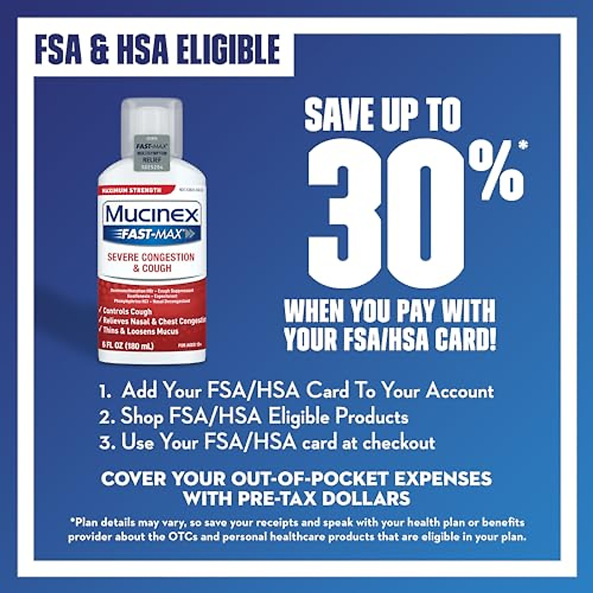 Mucinex Fast-Max Severe Congestion & Cough Medicine, Maximum Strength Symptom Relief, Over-The-Counter Medication, Cold Medicine, Cough Suppressant, Expectorant, Nasal Decongestant, FSA/HSA, 6 FL OZ