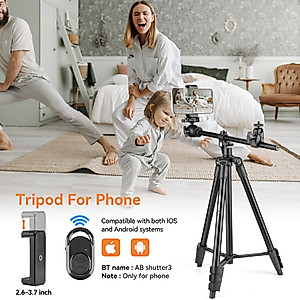 PHOSNOVA 68" Cell Phone Tripod,Overhead Camera Tripod Stand with Remote,360° Rotation Horizontal Extendable Arm iPhone Stand for Recording/Webcam