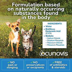 Sentrx Ocunovis Gel Eye Drops for Dogs & Cats, Eye Lube for Dogs Allergy Relief Lubricant, Dogs with Dry Eyes, Artificial Tears, 5 ml (6-Pack)