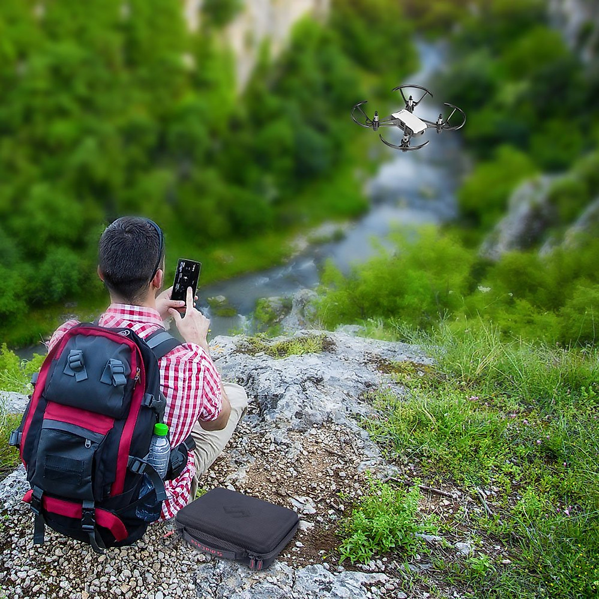 Smatree 3.6L Carry Case Compatible for DJI Tello Drone with 4 Tello Flight Batteries(Tello Drone and 4 Tello Flight Batteries is not Included)