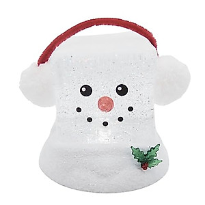 Snowman Swirling Snow Cube, Freestanding Christmas Decoration, Festive Holiday Décor, 6.25 Inches