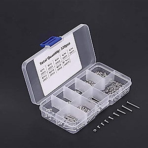 Crews Set, High Hardness Resistance Durable 320pcs M2 Machine Screws Set Fasteners for Laptop/Hard Disk/Keyboard/Phone/PC