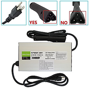 aunstarwei 48V 17A RXV Golf Cart Battery Charger for Ez-Go EZgo TXT with RXV Plug 3 Prong Connector