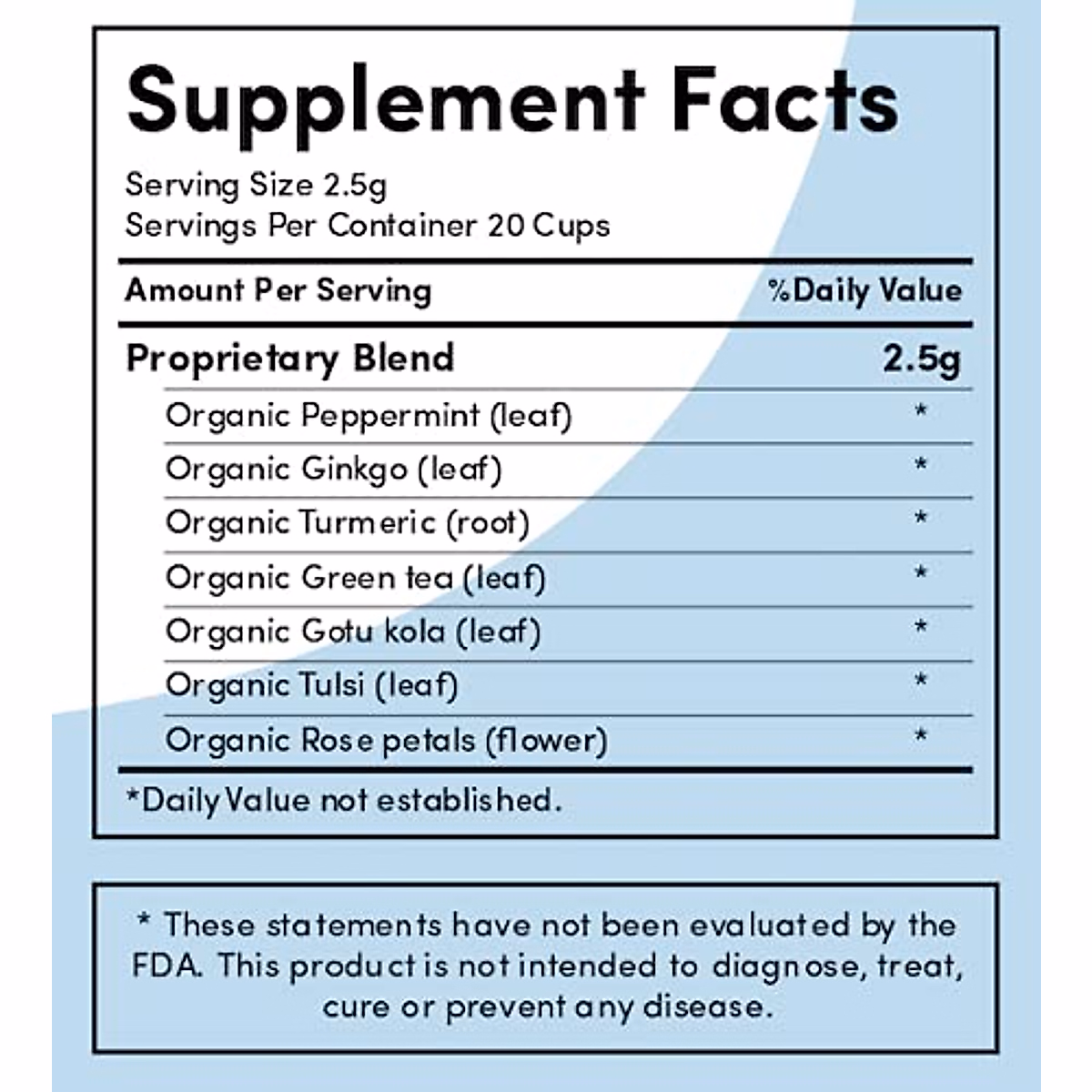 Brain Fog Tea for Herbal Focus & Memory, AIP Autoimmune Protocol Diet Compliant Foods, Whole 30, Paleo Friendly - Nootropics Support Herbs Gingko Biloba, Peppermint, Gotu Kola