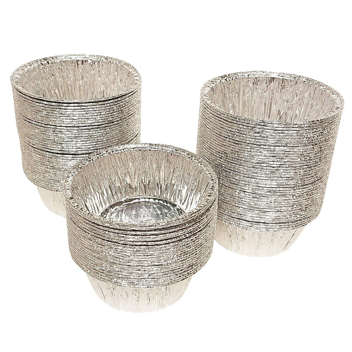 4 oz Disposable Baking Cups Tin Foil Pans Cups 120 mL Aluminum Foil Cupcake Bowl Pans 100Pcs for Baking, Roasting