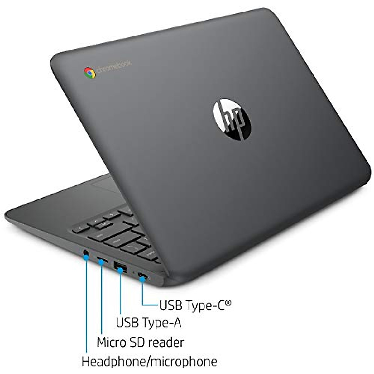 HP 2021 Newest Chromebook 11.6" HD Laptop for Business and Student, Intel Celeron N3350, 4GB RAM, 32GB eMMC, Webcam, USB-A&C, WiFi, Bluetooth, Chrome OS, Ghost Manta 64GB SD Card & Accessories