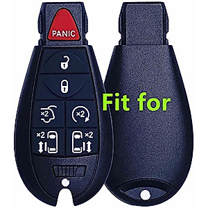 Smart Key Fob Cover Remote Case Keyless Protector Jacket for Chrysler Town Country Dodge Grand Caravan Charger Challenger Durango Journey Ram Magnum Jeep Part # 267F-5WY783X 2701A-C01C
