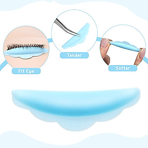 Hicarer 48 Pieces Lash Lift Rods Silicone Eyelash Pads Raise Eyelashes Perming Curler Rods (Small, Medium, Large), Silicone Lash Lift Shields for Eye Supplies Makeup Tool(Blue)