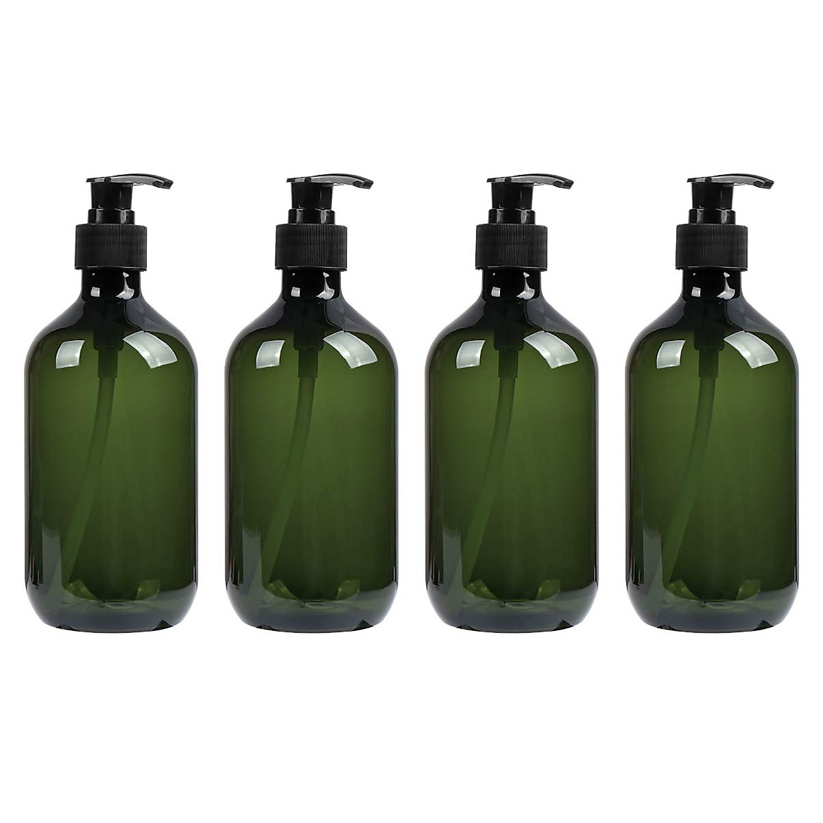 Cabilock Empty Soap Bottles Travel Shampoo Bottles 4Pcs Empty Plastic Cylinder Lotion Bottles Dispenser Refillable Jar for Body Wash Massage Lotion Travel 500ML (Green) Travel Lotion