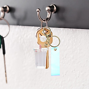 PRETYZOOM Kawaii Liquid Keychain Boba Tea Unicorn Keychain Floating Liquid Quicksand Milk Tea Keychain Lucky Bottle Keychain for Women