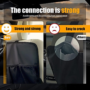 YaKuss Kick Mats Back Seat Protector for Kids, Seat Back Protectors with 8mm Thicken Cotton and Multi Pockets, Waterproof Seat Cover, Protect from Dirt, Mud, Car Seat Protector (2 Pack, 2.0)