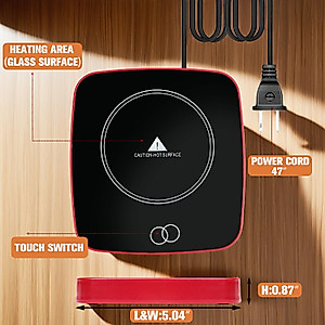 Coffee Mug Warmer - Gifts for Women - Fast Heating 16W Coffee Warmer with 3-Level Temperature Adjustment, 8H Auto Shut-Off, Small Gifts Cup Warmer Suitable for Coffee, Tea, Water, Milk, and Candle