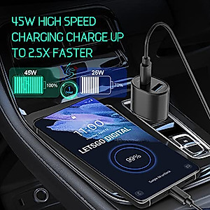 Samsung 60w Car Charger Super Fast Charging 2.0 Dual-Port (45W+15W) with USB C to C Cable fo Samsung Galaxy S23,S22,S21/S21 Ultra/ S21 Plus 5G,Note 10/10+ 5G Z Fold 3 5G, S20/Note 20, Tab S7/S7+