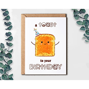 EruditeGifts A Toast To Your Birthday Card - Funny Pun Birthday Card - Cute Funny Birthday Card - Birthday Card - Birthday Card For Friend
