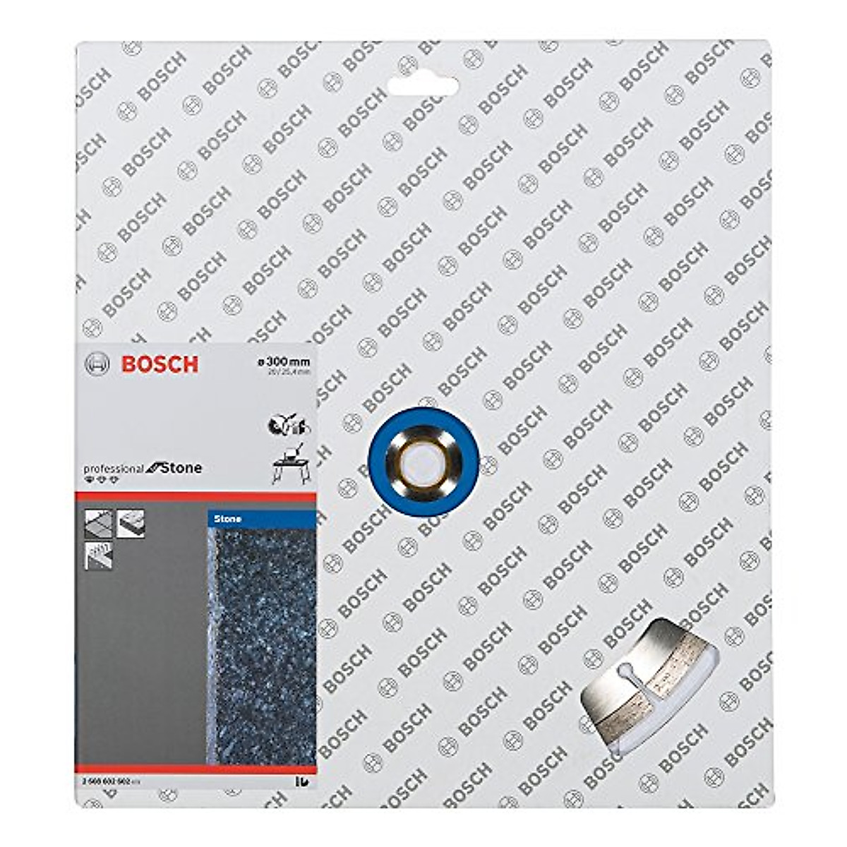 Bosch 2608602602 Standard for Stone Diamond Cutting Disc, 300mm Ø, 20/25.40mm x 3.1mm x 10mm, Silver/Grey