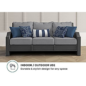 Honeycomb Outdoor Textured Solid Platinum Grey Deep Seating Patio Cushion Set: Resilient Foam Filling, Weather Resistant and Stylish Set, Seat: 24" W x 23" D x 6.5” T; Back: 27" W x 24” L