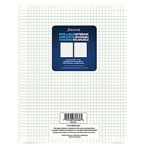 Filofax Notebook Squared Paper Refill, 10.875 x 8.5 inches, 32 Sheets (B112905U)