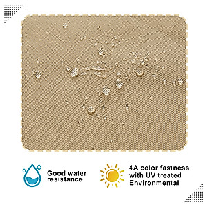 ARTPLAN Patio Chair Seat Cushion Slipercover(Cover-only No Insert) Outdoor Patio Cushion Covers Set with Tie,Zipper Colsure,Floral 20"X22"X4"(2 Pack),Light Brown