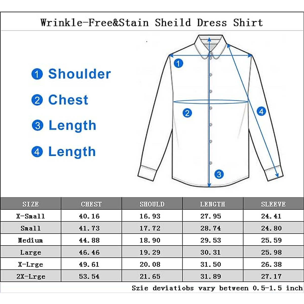 DELCARINO Men's Dress Shirts Stain Shield Stretch Slim Fit Shirts Wrinkle-Free Formal Business Button Down Shirt White Large