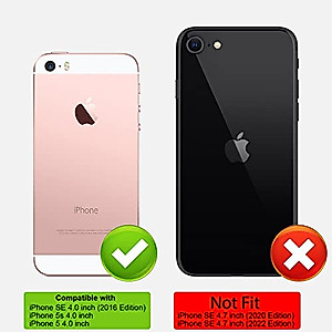 MUNDULEA iPhone 5s/5/SE 2016 Shockproof TPU Protective Case - Black