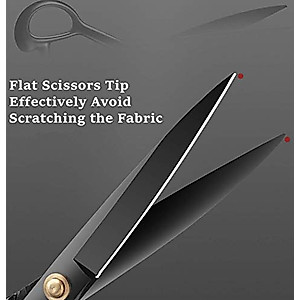 Fabric Tailor Shears Professional 12" Heavy Duty Sewing Scissors for Leather Clothes Industrial Strength High Carbon Steel Tailor Scissors Sharp for Home, Office, Dressmaker, Costume Designer