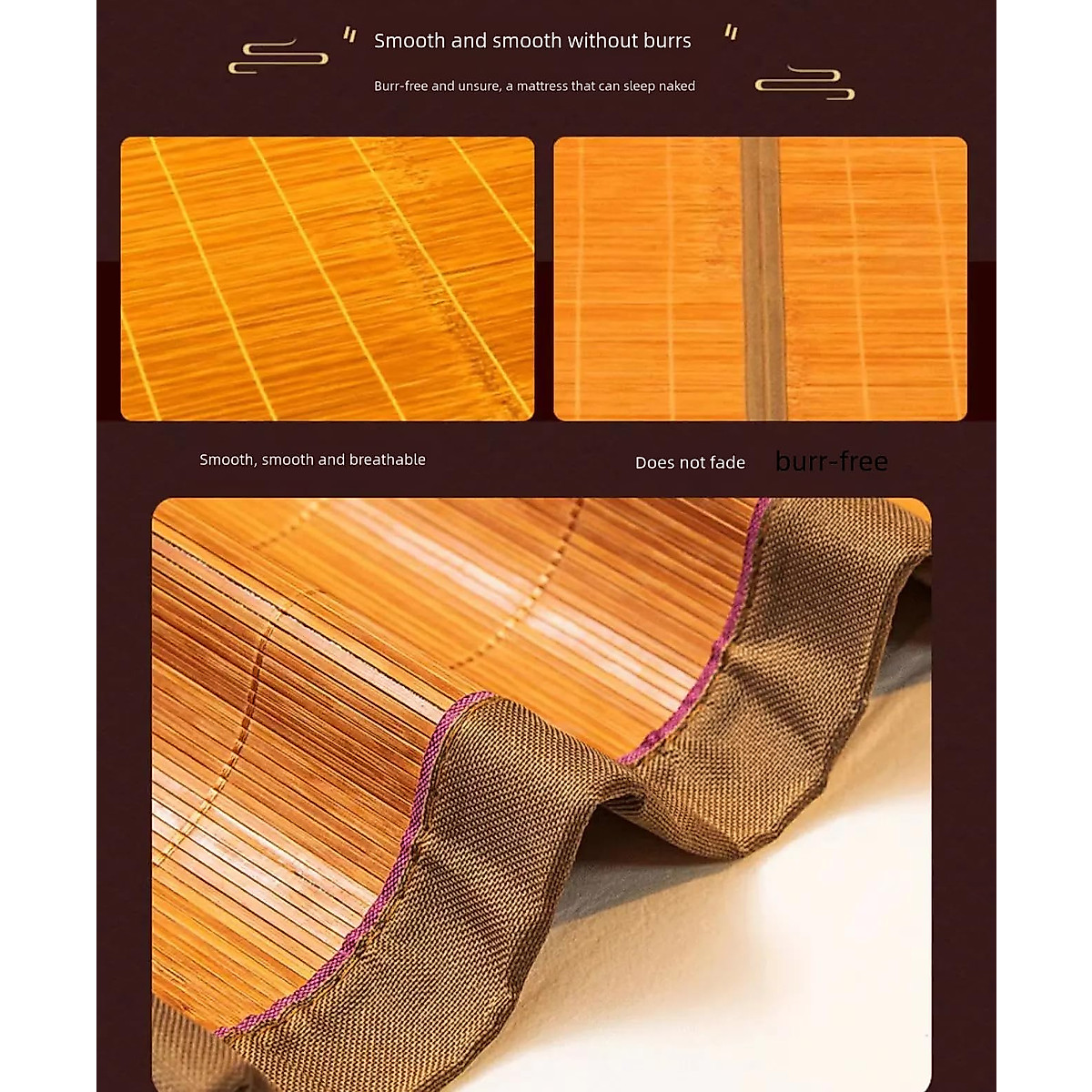 Shuanggui Bamboo-Mat-Summer-Mattress-Pad-Sleeping-Cooling-Pad-for-Bed-Size-0.6x1.8M/23x70in, liangxi006