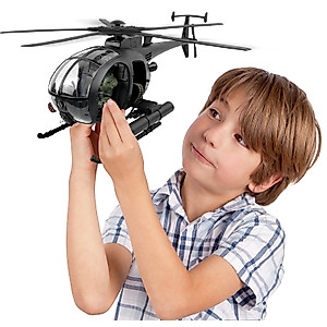 Click N' Play Military Attack Combat Helicopter Toy - 20 Piece Play Set Helicopter Toys with Accessories - Military Toys
