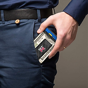 iPick Image Nissan GT-R Logo Black Carbon Fiber Leather Wallet RFID Block Card Case Money Holder, 4-3/8" x 2-3/4"