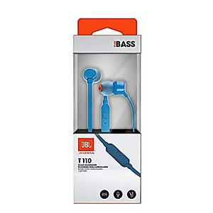 JBL T110 Blue Earphones De Botón Con Micrófono Integrated